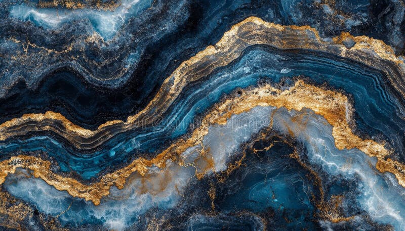Blue and Gold Marble Texture, Abstract Luxurious Background, High ...