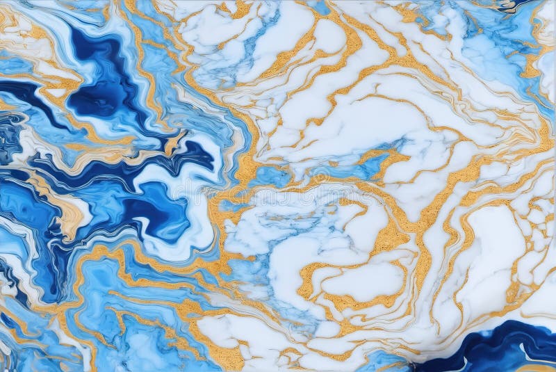 Blue Gold Marble Texture Background Stock Illustration - Illustration ...