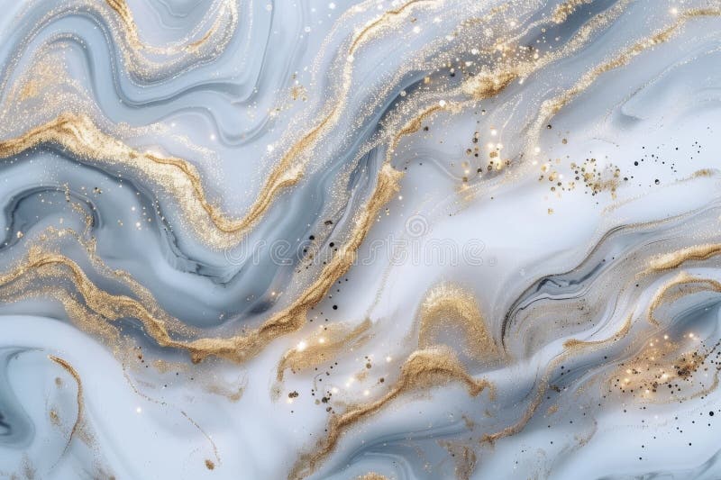Blue-gold Marble Texture with Veins Stock Image - Image of marble ...