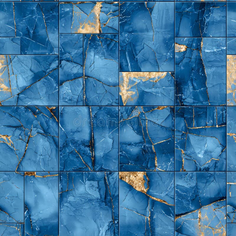 Blue Gold Marble Tile Texture Background Stock Illustration ...