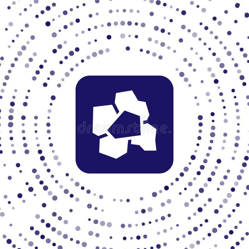 Blue Gold Nugget Icon Isolated on White Background. Mineral Boulder ...