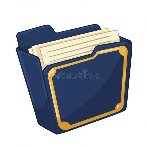 Blue and Gold Pixelated File Folder Icon Illustration Stock ...