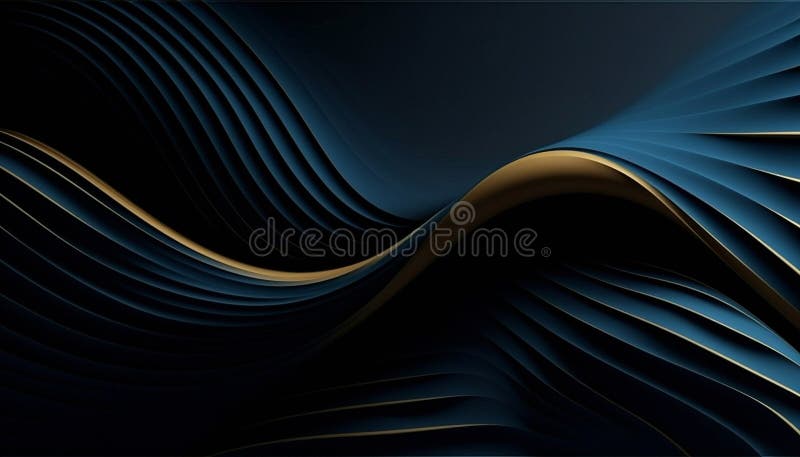 Blue Gold Professional Background with Waves Stock Illustration ...