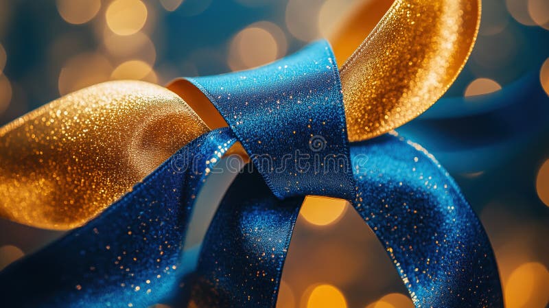 Blue gold ribbon stock image. Image of abstract, shiny - 342200921