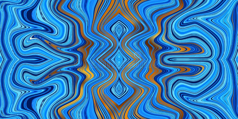 Blue and Gold Seamless Marble Pattern with Psychedelic Swirls Stock ...