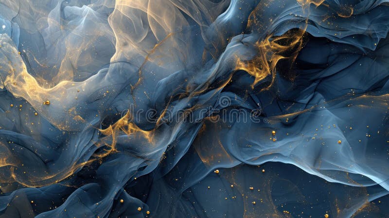 A blue and gold smoke stock illustration. Illustration of nature ...