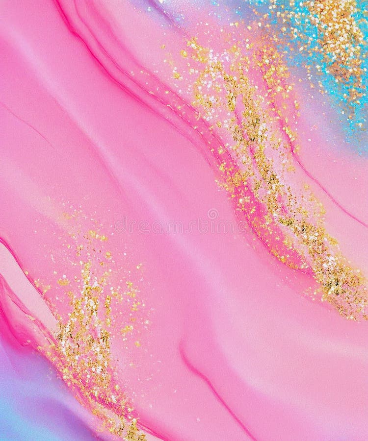 Blue Gold Sparkle Pastel Marble .mermaid Background Stock Image - Image ...