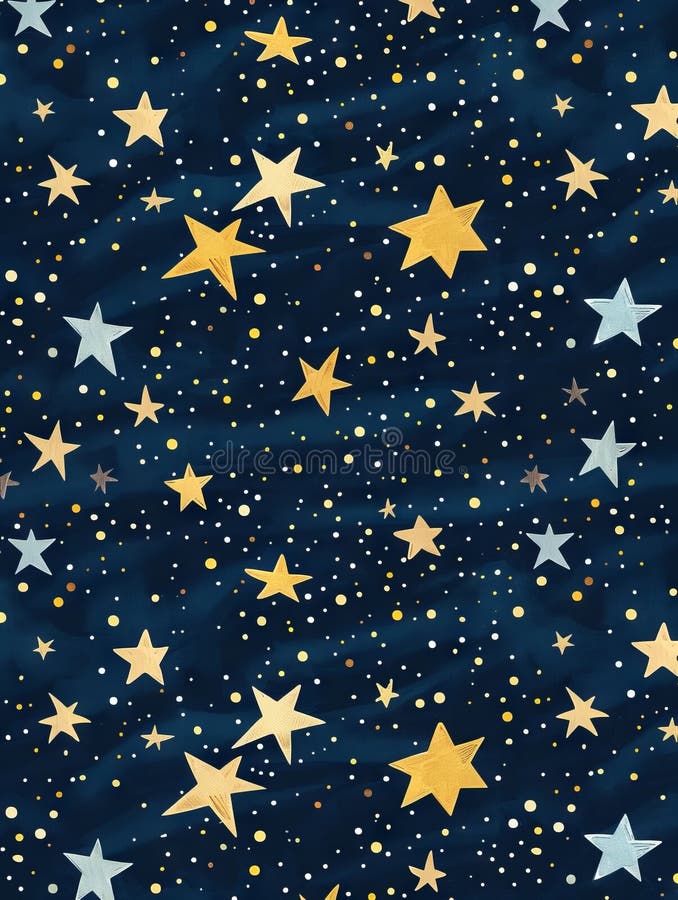 A Blue and Gold Star Pattern on a Dark Background Stock Photo - Image ...