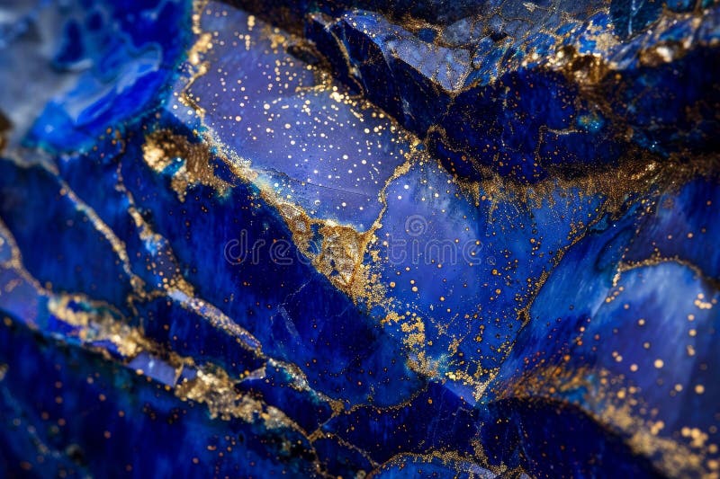 A Blue and Gold Stone with a Lot of Gold Dust on it Stock Photo - Image ...
