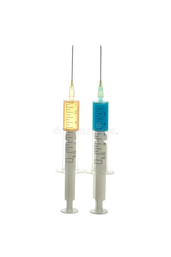 Blue and Gold Syringes stock photo. Image of medical, blue - 4559056
