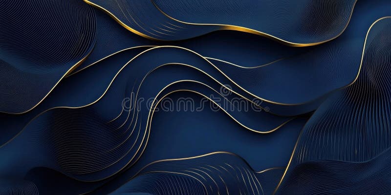 Blue and Gold Wave Patterned Background with a Gold and Blue Color ...