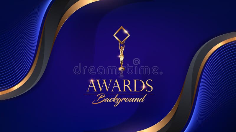 Blue Golden Abstract Wave Pattern. Modern Geometric Shape Background ...