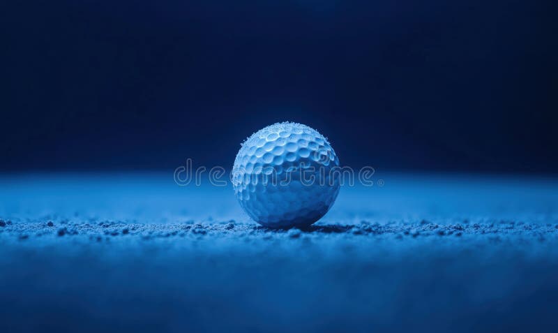 Blue Golf Ball on Sand Surface with Dramatic Lighting and Texture ...