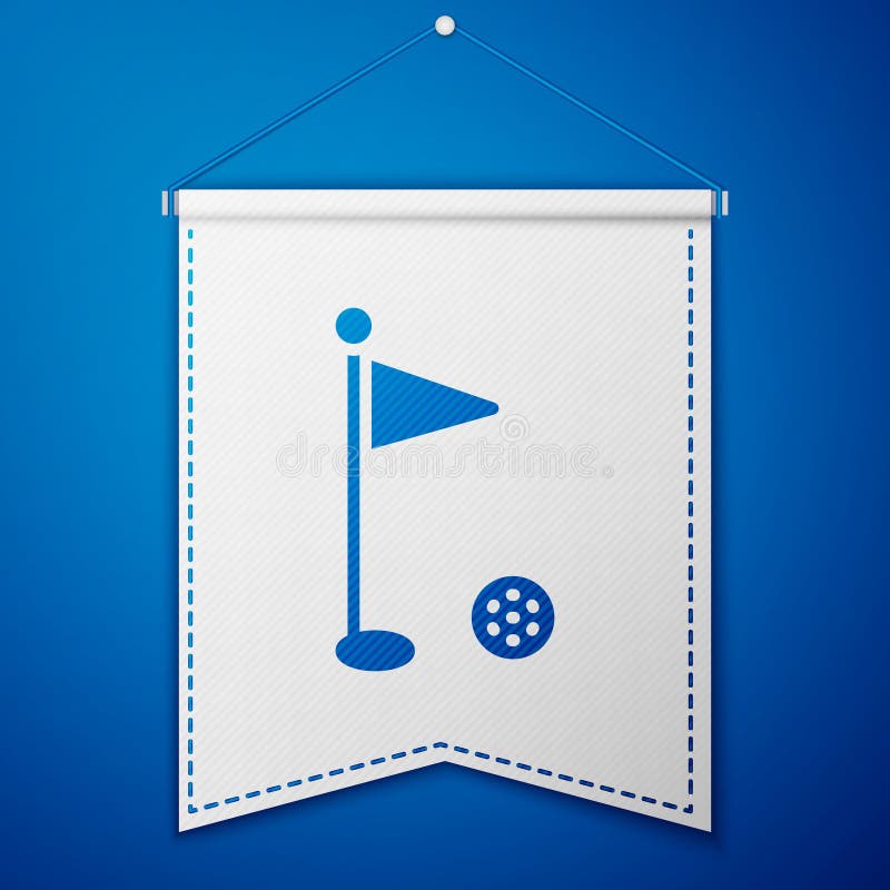 Blue Golf Flag Icon Isolated on Blue Background. Golf Equipment or ...