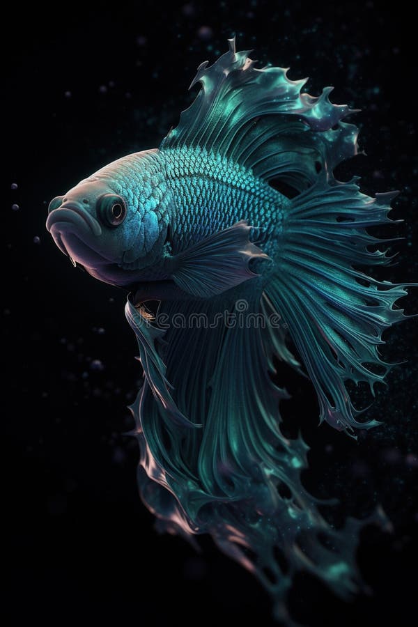 Blue, Gorgeous Fish. Generative AI Stock Illustration - Illustration of ...