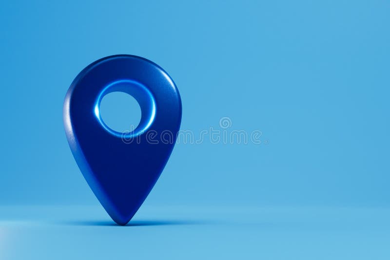 A Blue GPS Point on a Blue Background. Copy Paste, Copy Space Stock ...