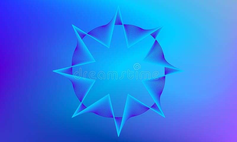 Blue Gradient Abstract Design with Symmetrical Star Elements Stock ...