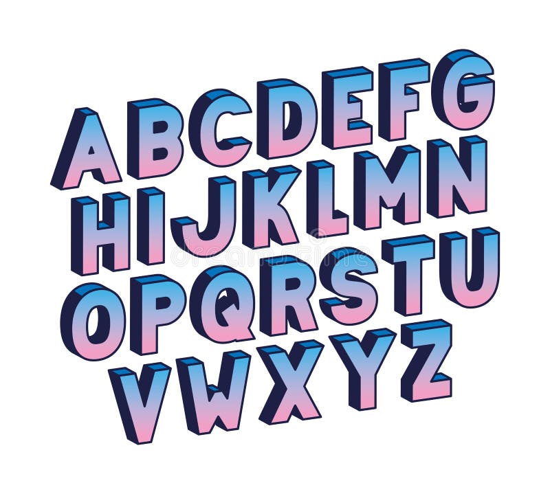 Gradient Alphabet Font. Abstract Glowing Letters and Numbers Stock ...