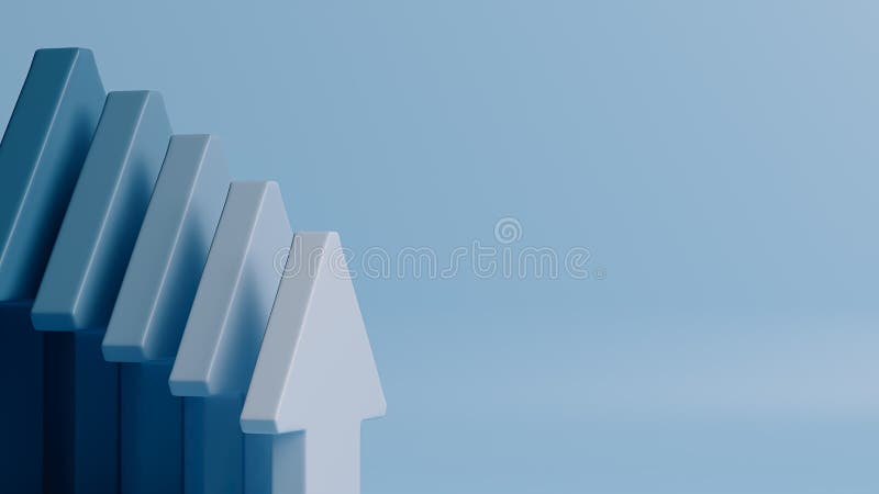 Blue Gradient Arrows Copy Space, Progress, Achievement Concept, 3d ...