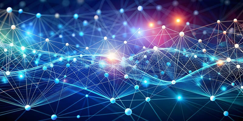 Blue Gradient Backdrop with Complex Line and Dot Patterns Stock ...