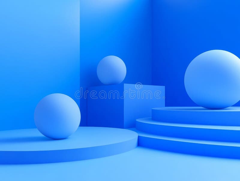 Blue Gradient Background, Blue Balls. Stock Photo - Image of bright ...