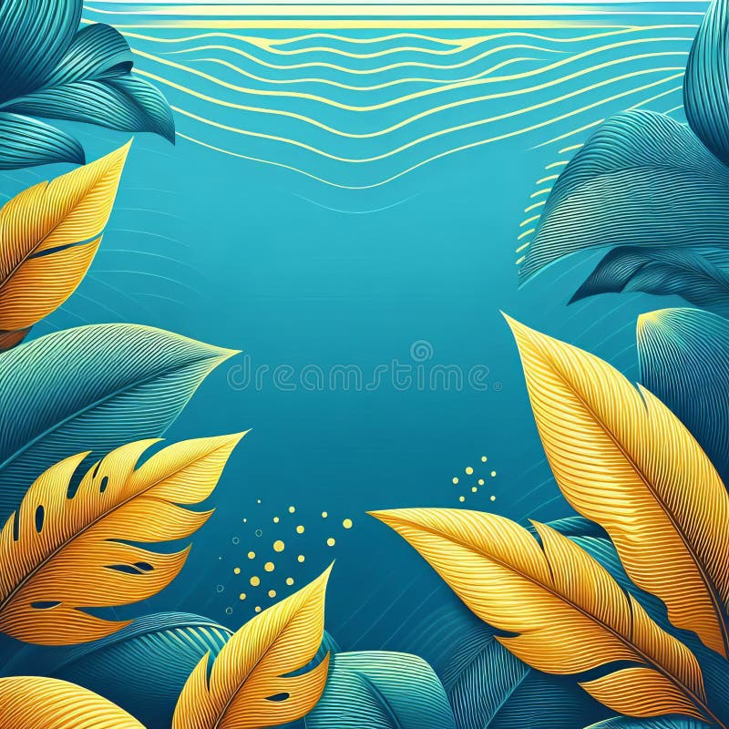 Blue Gradient Background with Light Ripple Effects in a Tropical-themed ...
