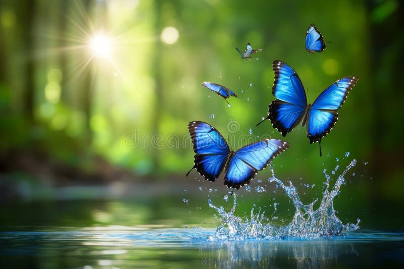 A Blue Gradient Background Serves As the Setting for Beautiful Blue ...