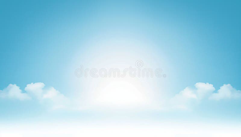 Blue Gradient Background with Soft Clouds and Bright Light Emanating ...
