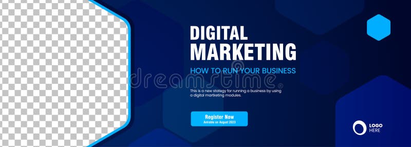 Blue Gradient Banner for Digital Marketing Concepts, Presentation ...