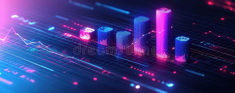 Blue Gradient Bar Chart Representing Data Analytics and Business Growth ...