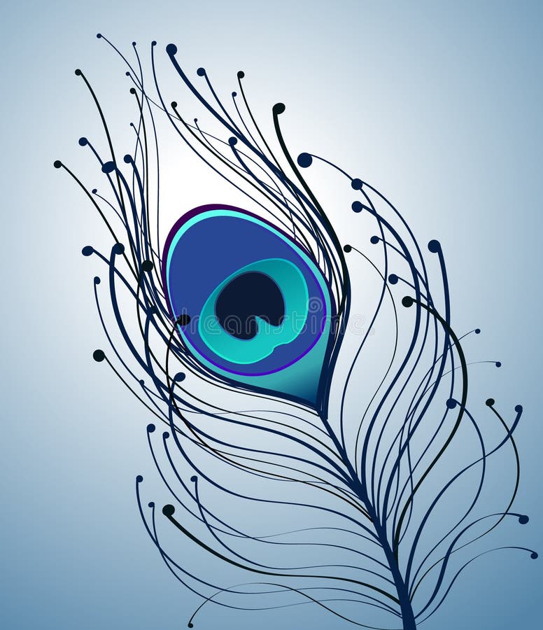 Blue Gradient And Blue Peacock Feather Stock Photo - Image: 18069250