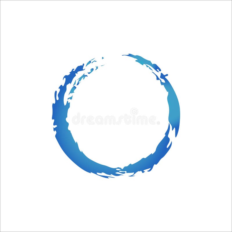 Blue Gradient Brush Stroke, As Torn Open Ring Stock Vector ...