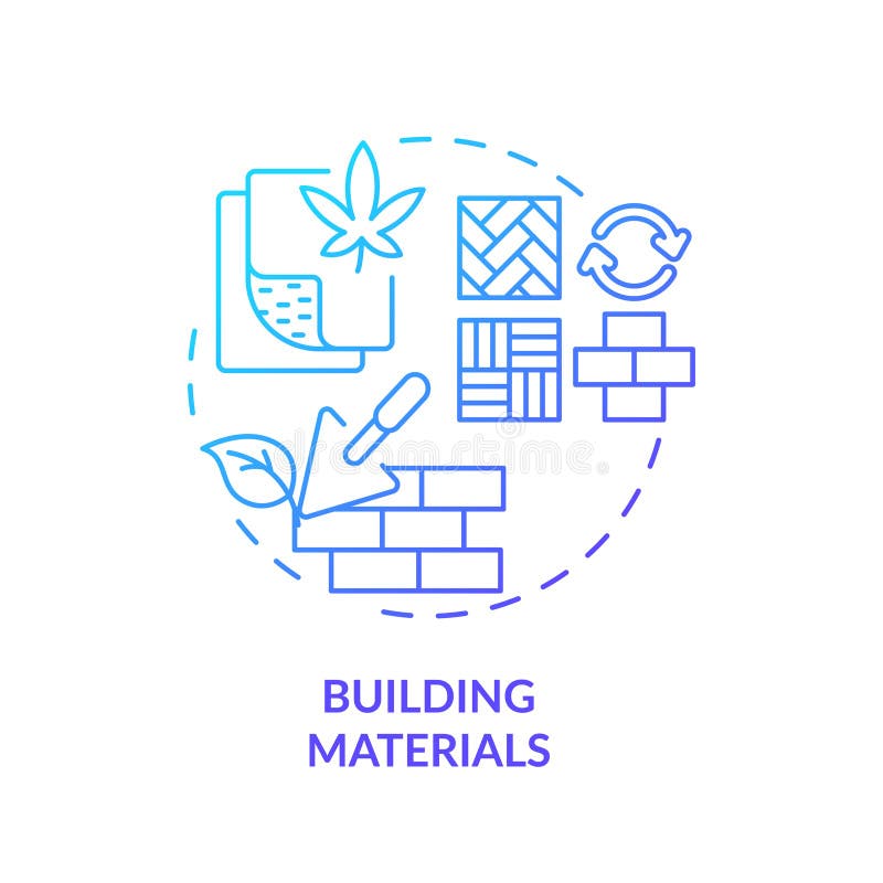 2D Gradient Building Materials Line Icon Concept Stock Vector ...