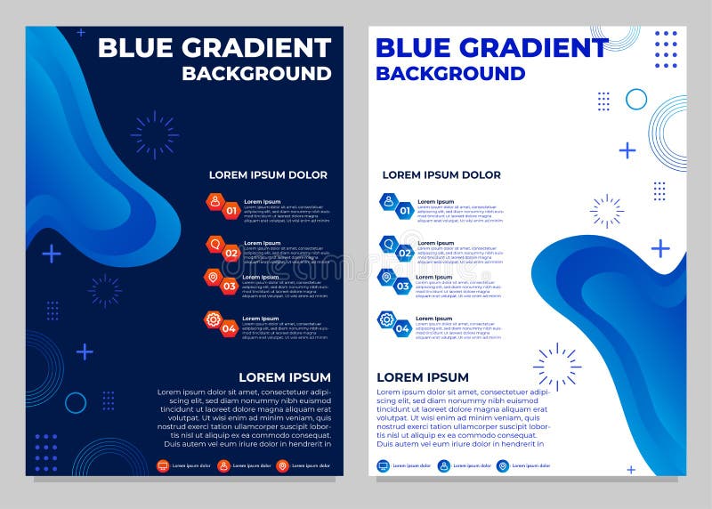 Blue Gradient Business Flyer Template Collection Stock Vector ...