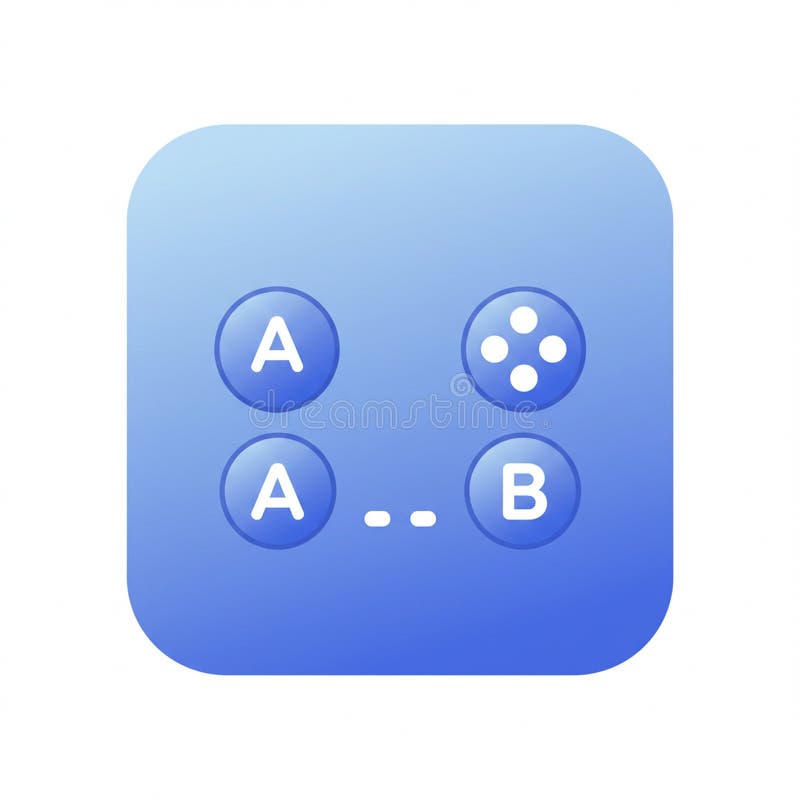 Blue Gradient Button Icon Representing a Video Game Controller Layout. Features Four Stock ...