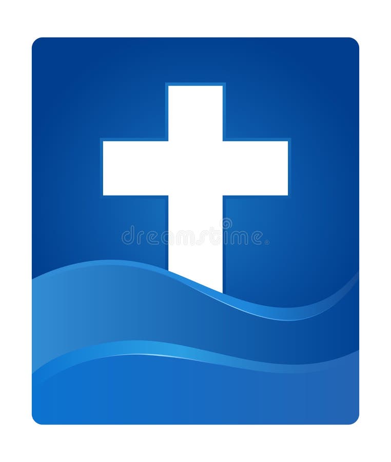 Blue Gradient Christianity Cross Symbol Stock Vector - Illustration of ...