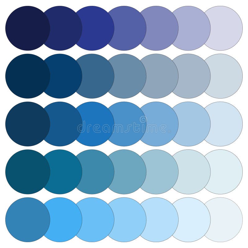 Blue Gradient Circle Array. Seamless Color Progression. Vector ...