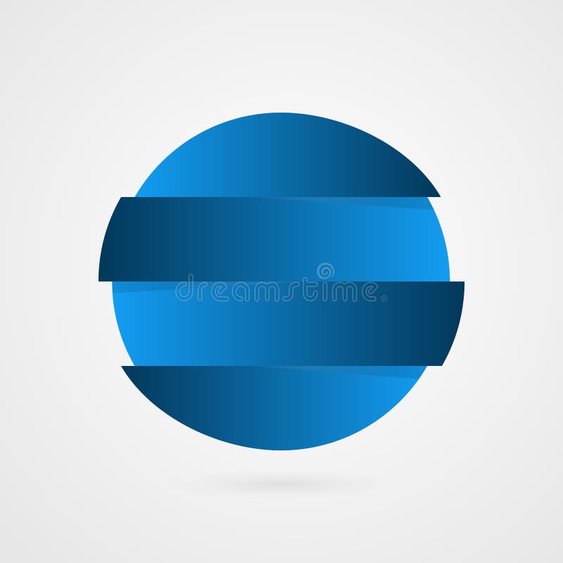 Blue Gradient Circle Sample. Four Stripes Vector Infographic Element ...