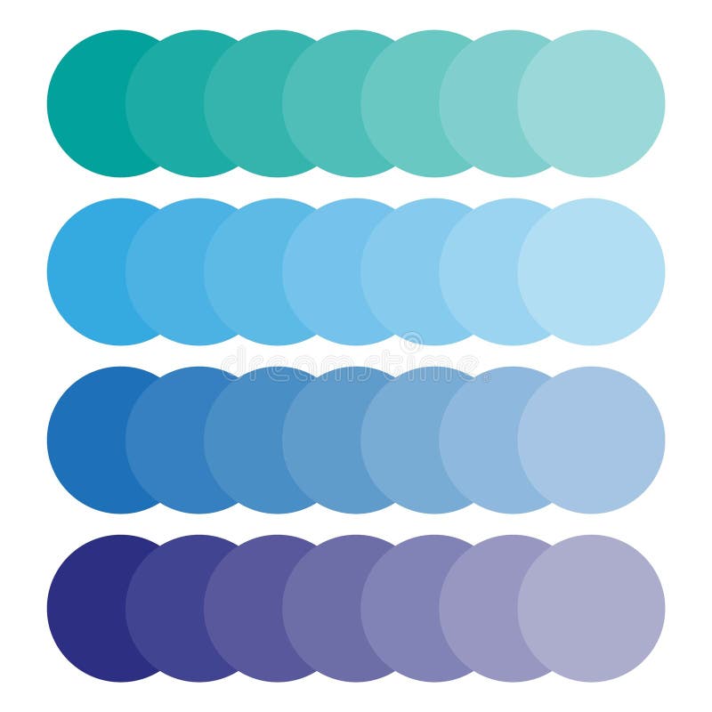 Blue Gradient Circles. Color Palette Elements. Minimal Color Design ...