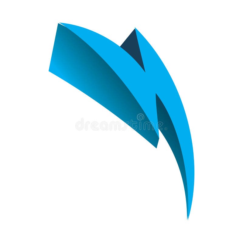 Blue Gradient Color Lightning Energy Logo Design Stock Illustration ...