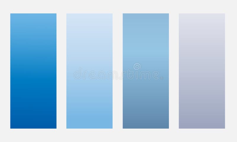 Blue Gradient Color Pallet Set Vector Stock Illustration - Illustration ...