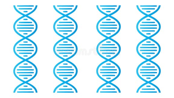 Blue Gradient D N a Helix Pattern on White Background Stock Vector ...