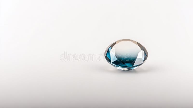 Blue Gradient Diamond with Smooth Facets on a Plain Background Stock ...