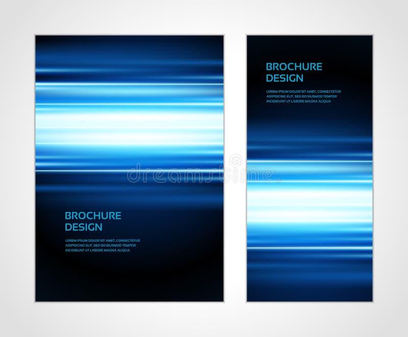 Blue Gradient Digital Flow Geometric Stripes Dynamic Movement Brochure ...