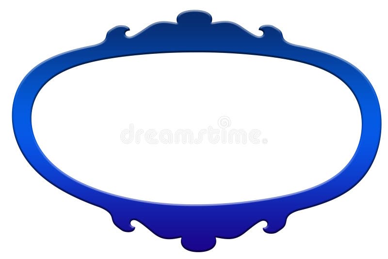 Blue Gradient Frame Oval Shape with Artistic Design Stock Illustration ...