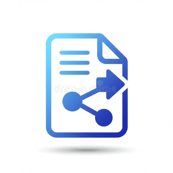 A Blue Gradient Icon Displays a Stylized Document with Horizontal Lines ...