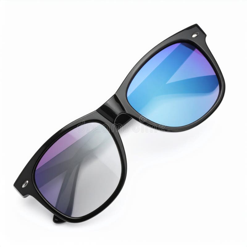 Blue Gradient Lens Black Frame Sunglasses Stock Illustration ...