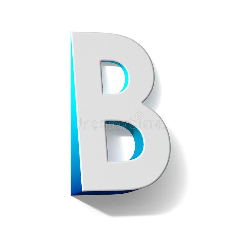 Blue gradient Letter B 3D stock illustration. Illustration of design ...