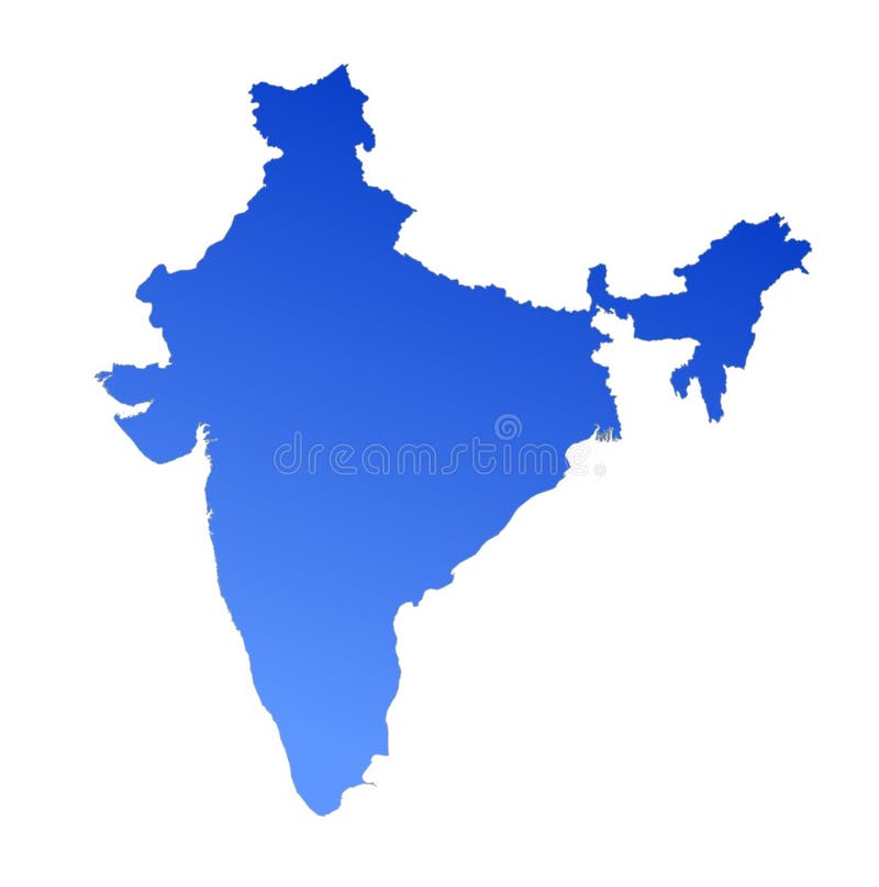 Blue gradient map of India stock illustration. Illustration of asia ...
