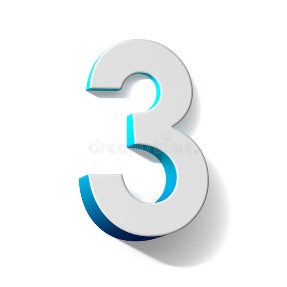Blue Gradient Number 3 THREE 3D Stock Illustration - Illustration of ...